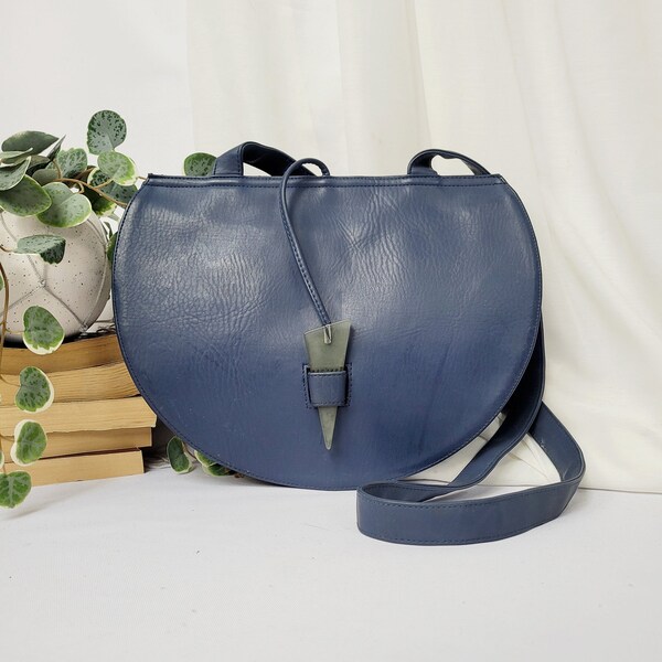 Blue Leather 80s Bag - Etsy