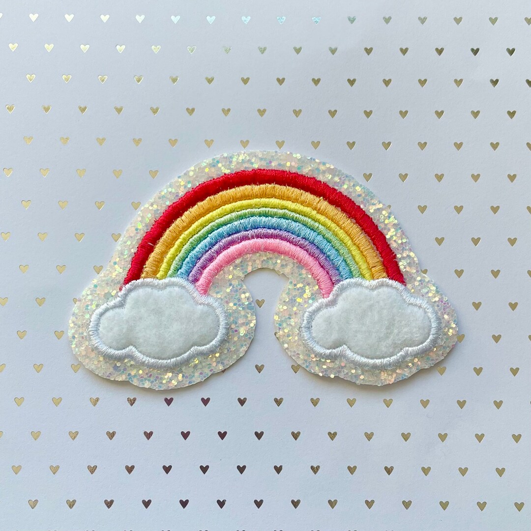 Rainbow Glitter Patch | ADHESIVE Patch - Etsy