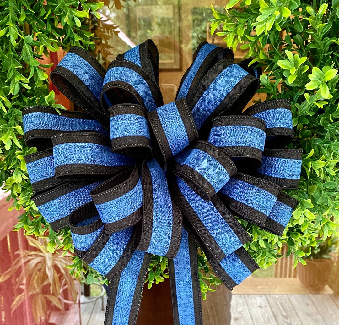 Free Shipping - Best Wreath Bow, Thin Blue Line Bow, Law Enforcement ...