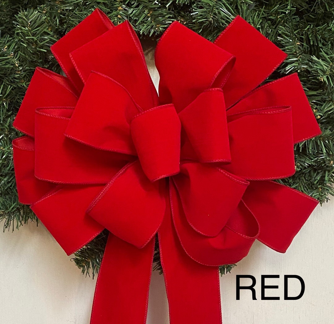 Free Shipping Red Velvet Wreath Bow Deluxe Red Velvet Bow Christmas