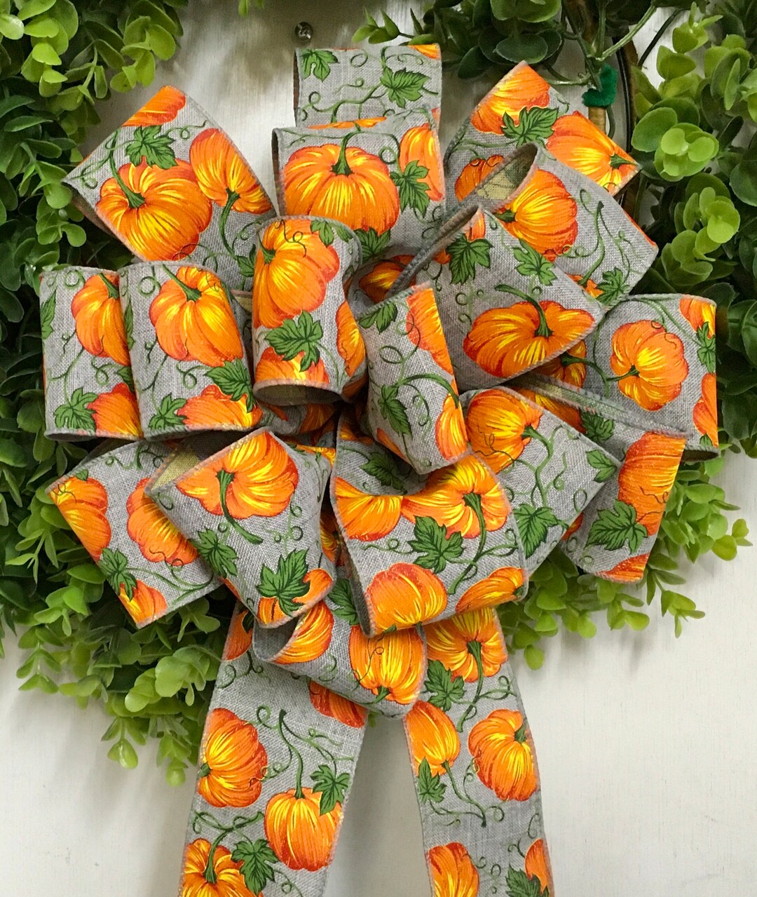 Free Shipping Best Pumpkin Bow Pumpkin Wreath Bow Fall - Etsy