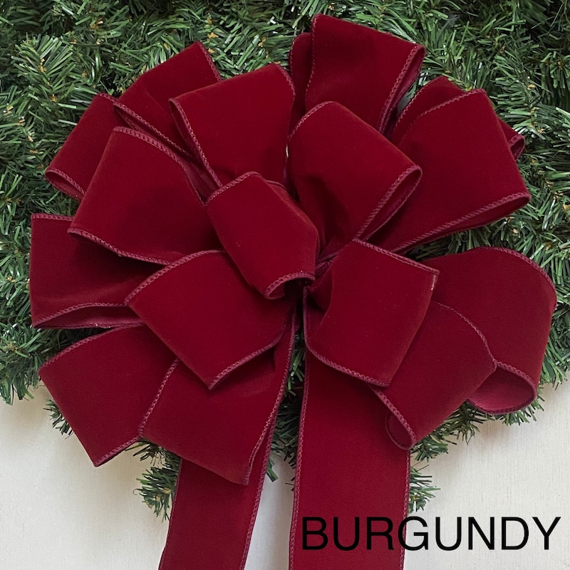 Burgundy Christmas Bows - Etsy