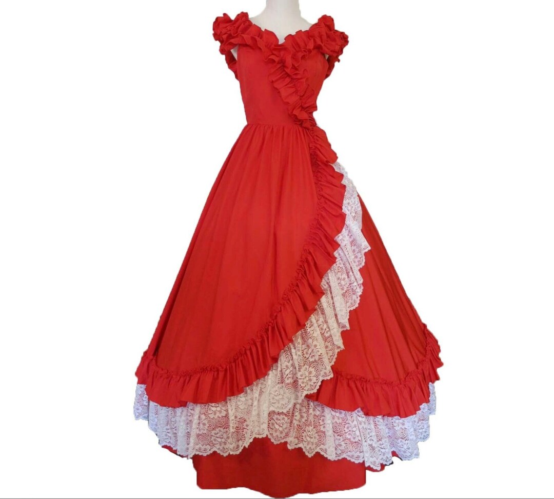 Vintage Prom Dress, Southern Belle Dress (waist - 23") - Etsy