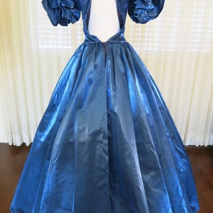 Vintage Mike Benet Blue Satin Gown - Etsy