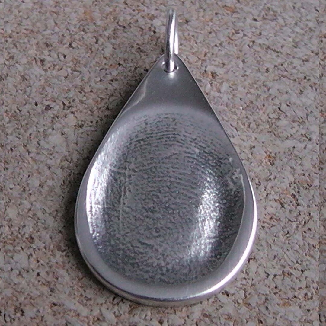 Silver Fingerprint Teardrop Charm - Etsy UK