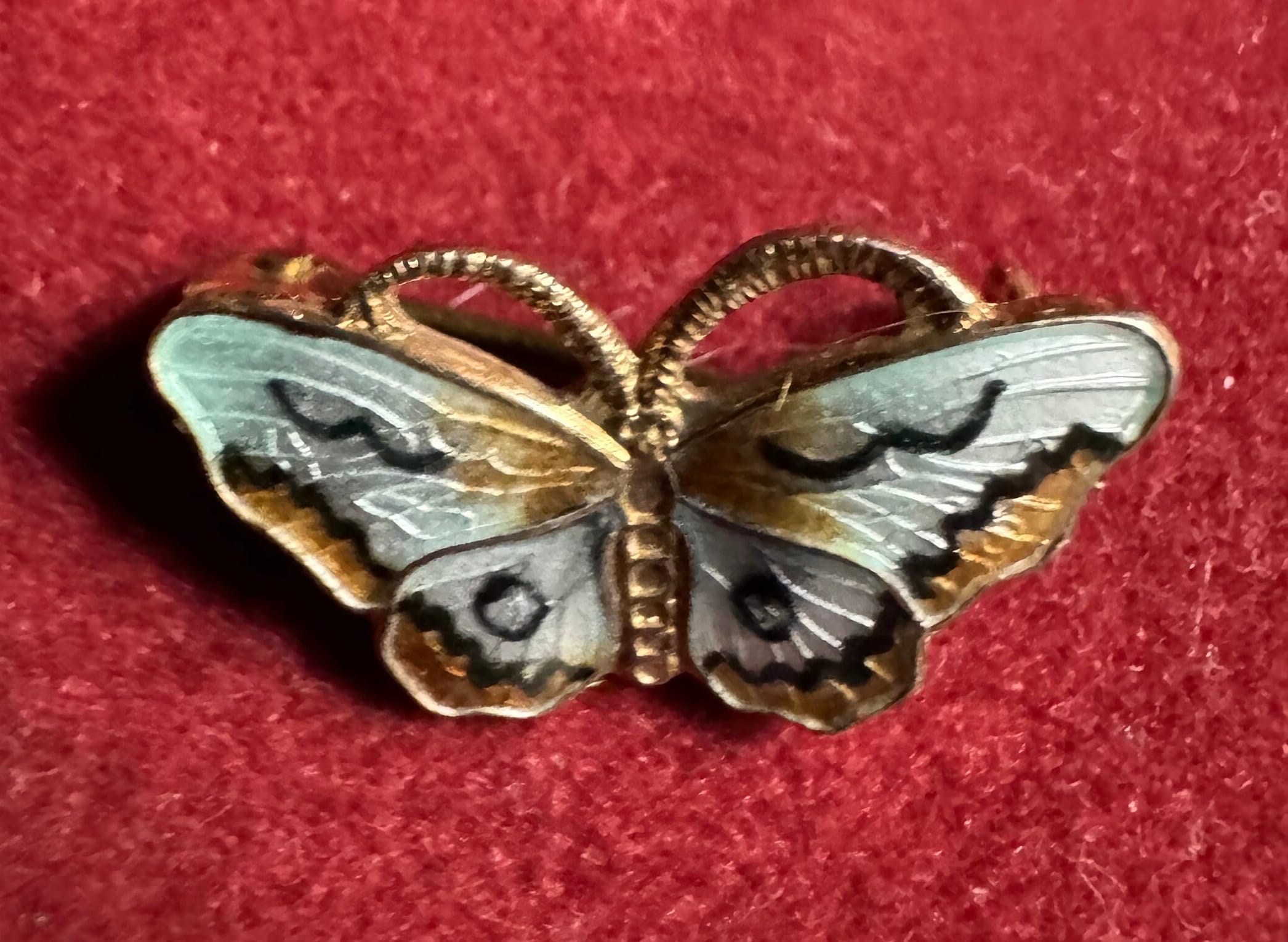 Vintage Enamel Sterling Silver Butterfly Brooch Signed OPRO Norway 925 ...