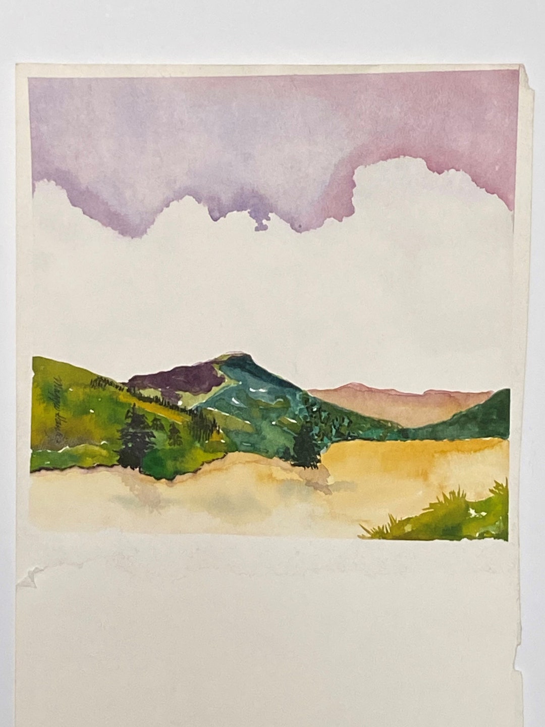 Vintage Original Watercolor | Landscape Painting | 11.25X11 Artist ...