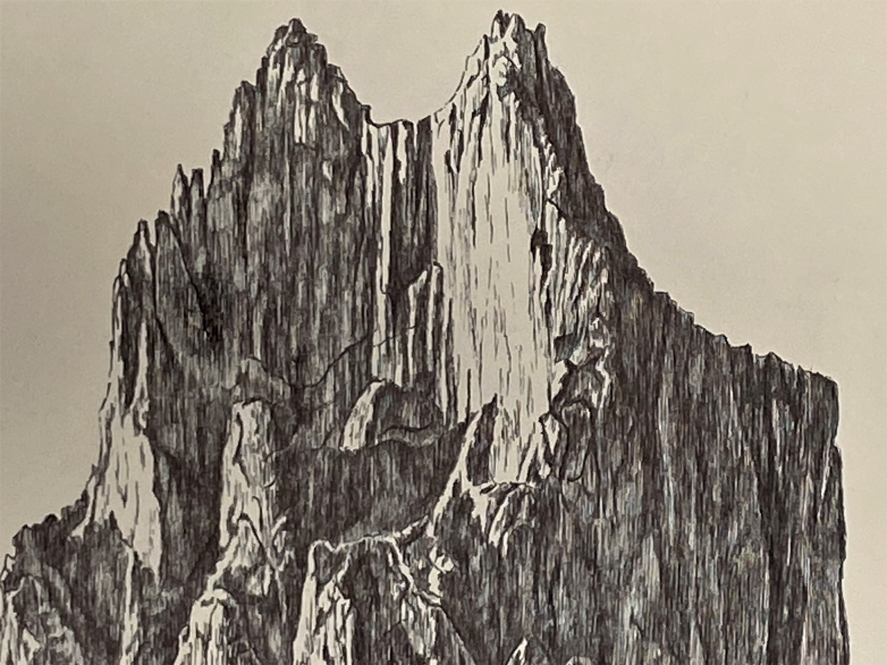 Vintage Original Ink Drawing Landscape Drawing 17X14 - Etsy