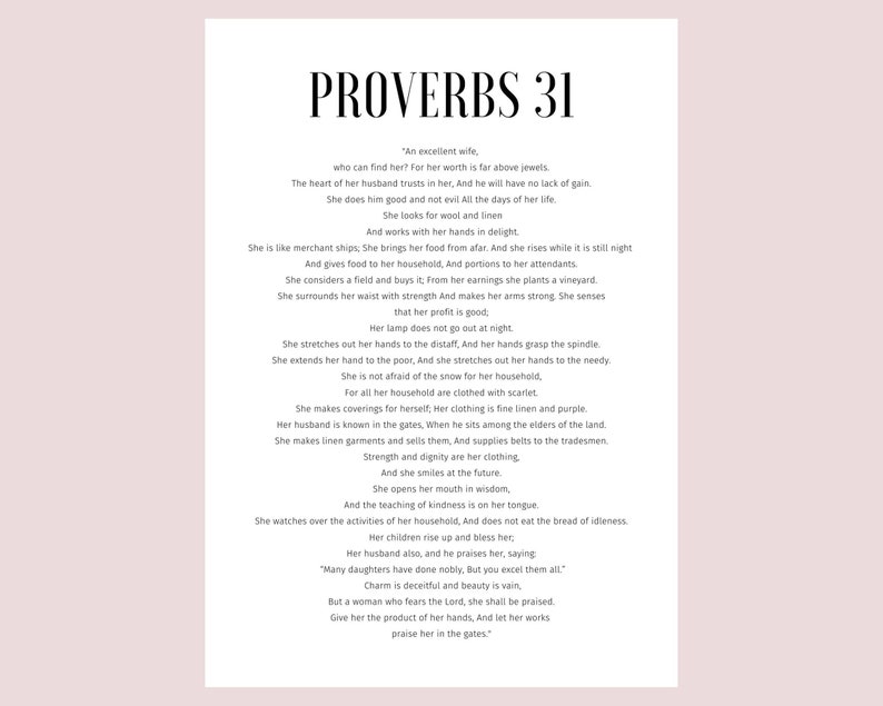 Proverbs 31 Printable, PDF Download Scripture Verse, Bible Verse Wall Art, Industrial, Modern ...
