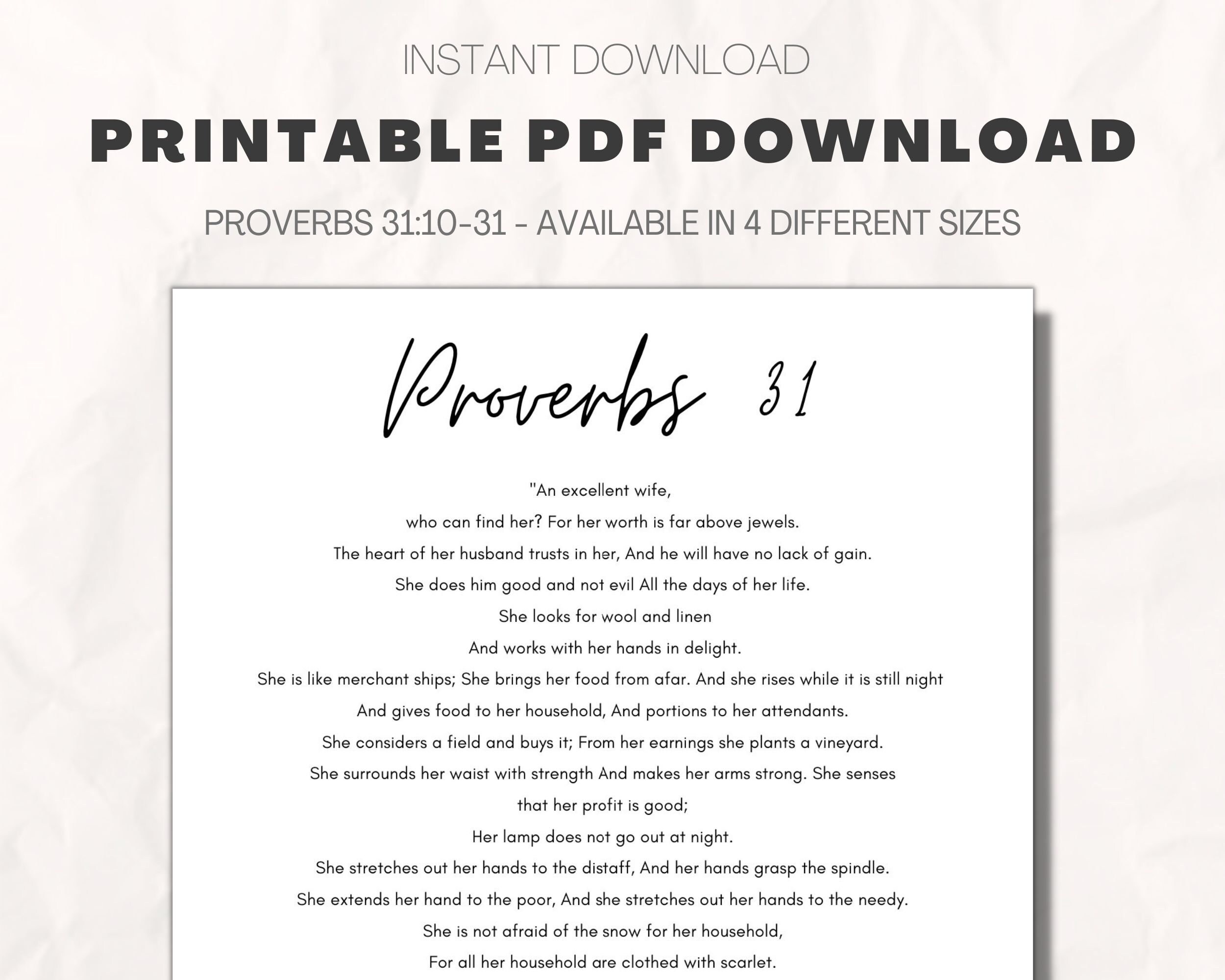 Proverbs 31 10 31 Printable Proverbs 31 10 31 Printable