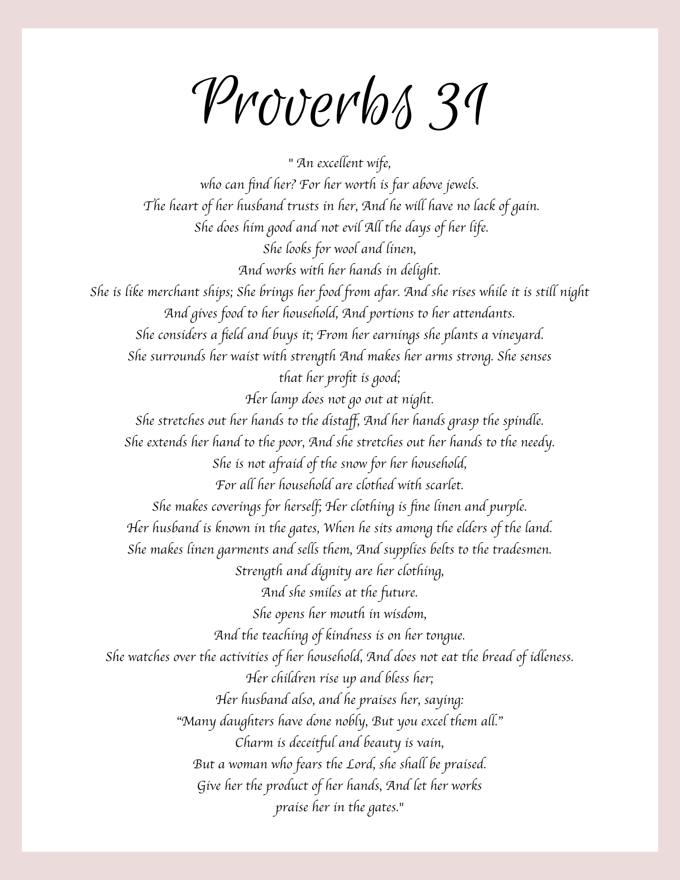 Proverbs 31 10 31 Printable
