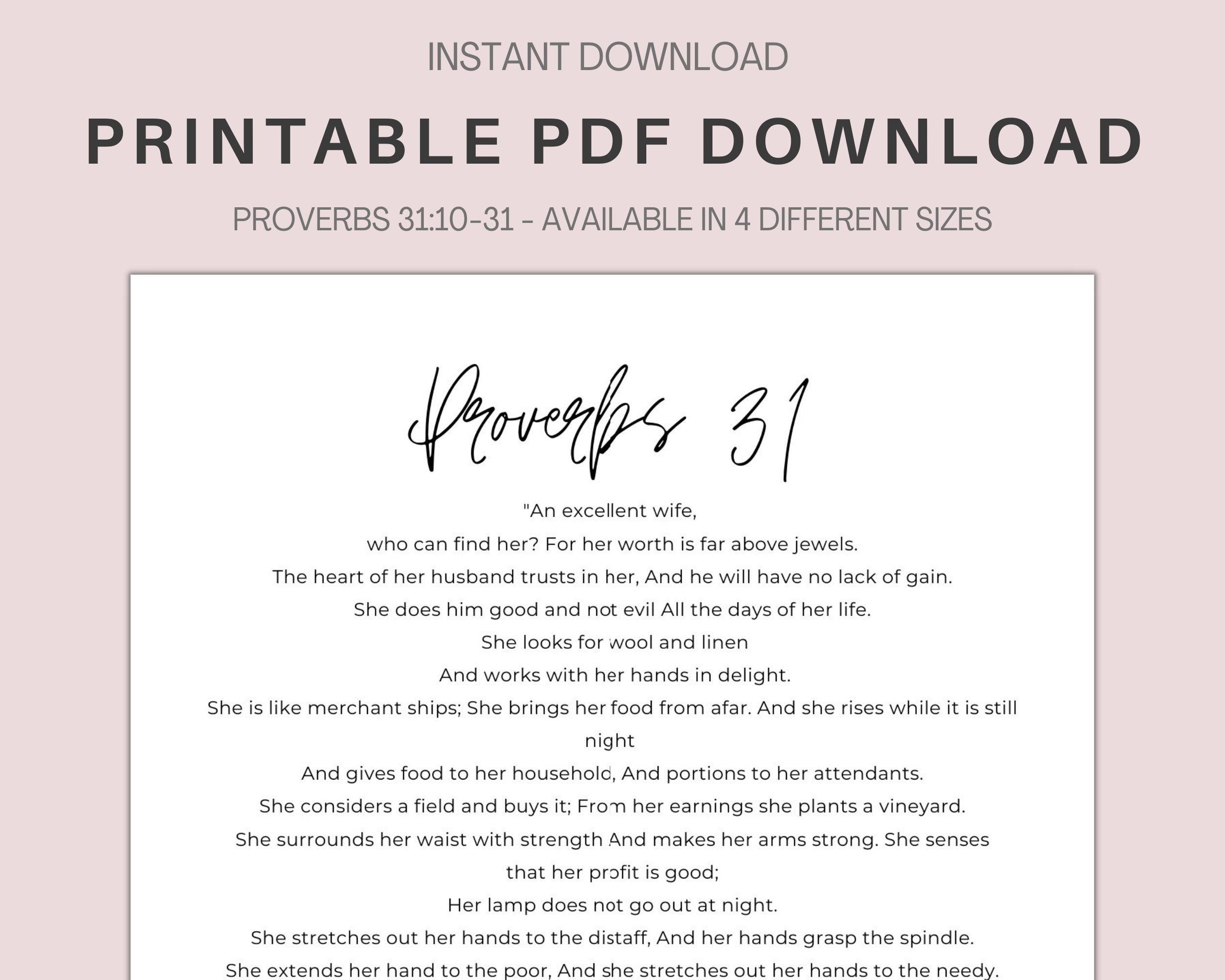 Proverbs 31 10 31 Printable