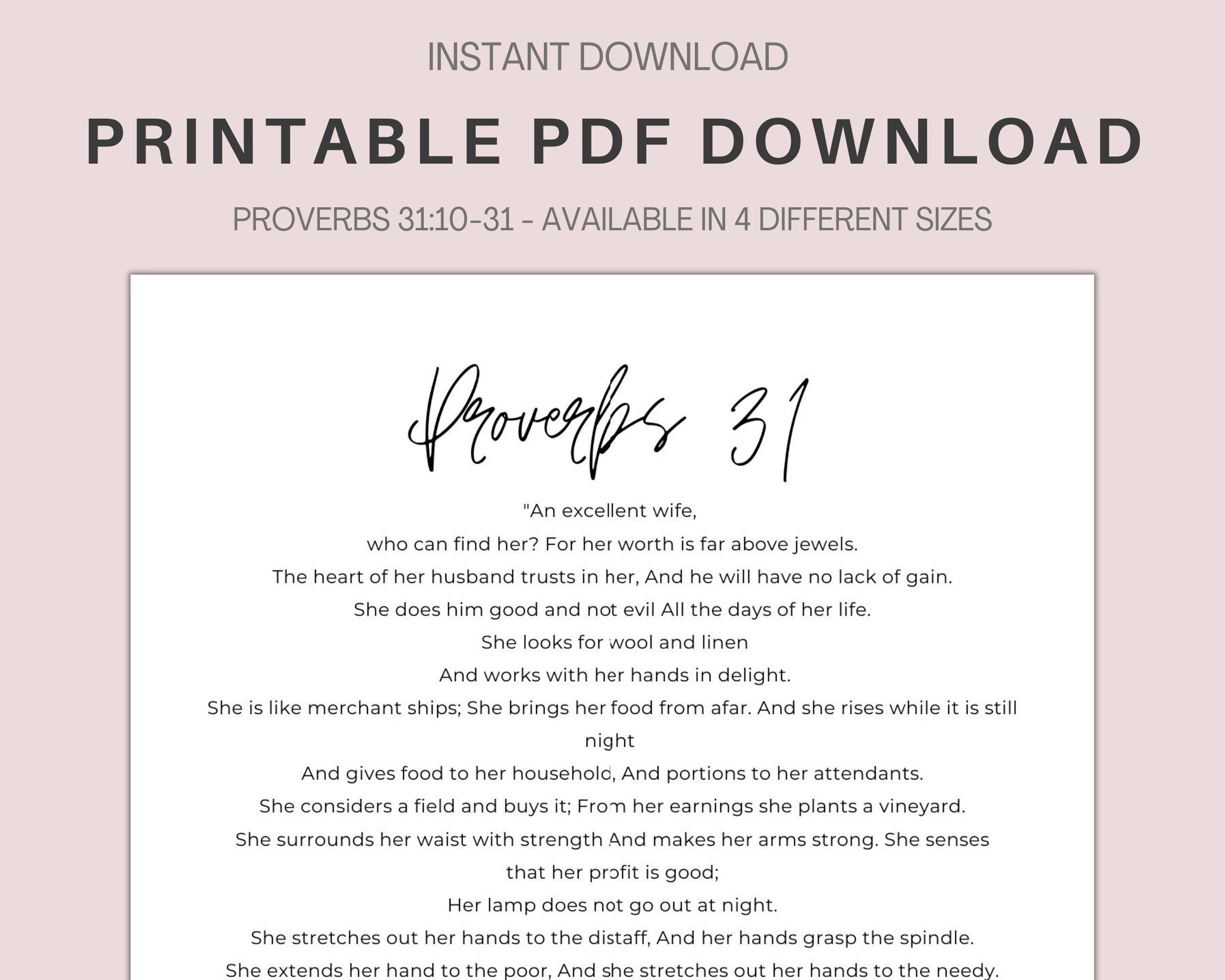 Proverbs 31 10 31 Printable Proverbs 31 10 31 Printable
