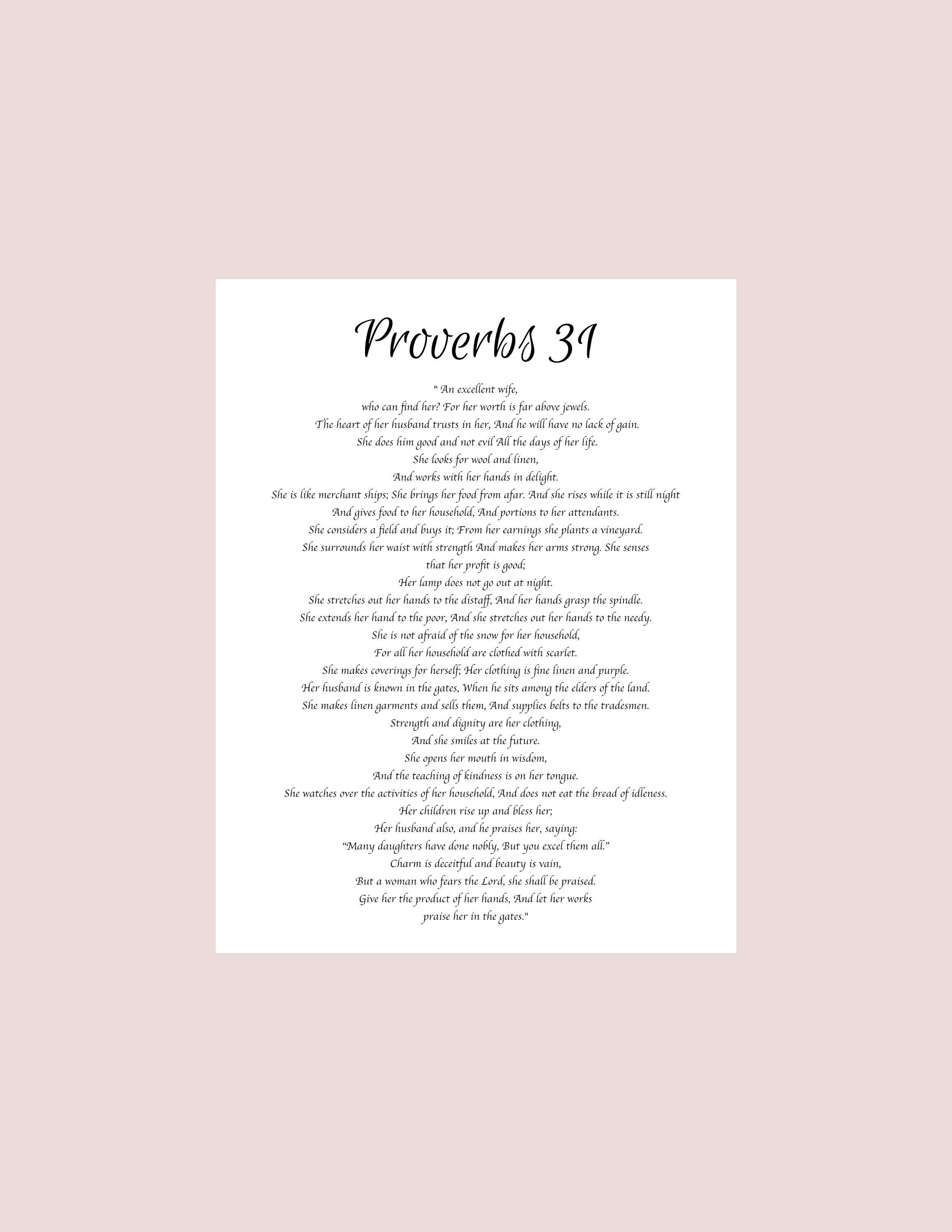 Proverbs 31 10 31 Printable