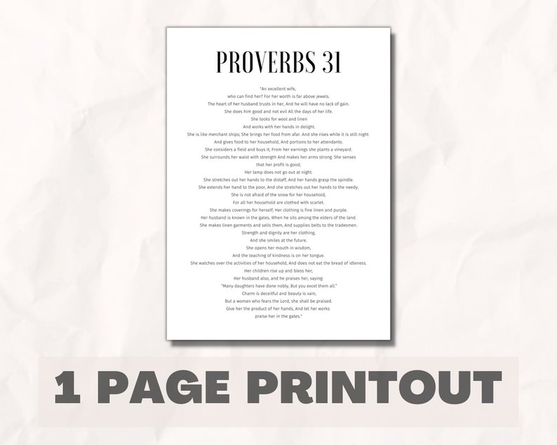 Printable Proverbs 31, Bible Passage, Printout Bible Verse, Scripture Wall Art, Christian Woman ...
