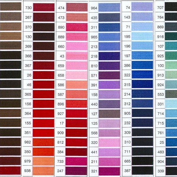 Dmc Floss Color Chart - Etsy