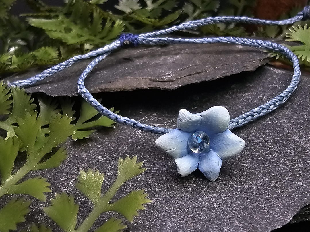 Bluebell Ostara Polymer Clay Bracelet | Waxed Adjustable Woven ...