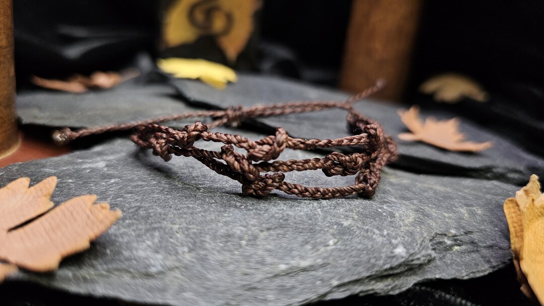 Nine Knots Spell Witchcraft Bracelet | Brown Mahogany Earthy Pagan ...