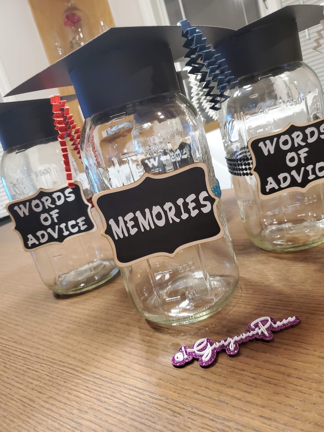Graduation Mason Jar Centerpiece: Advice & Memories Party Decor - Etsy