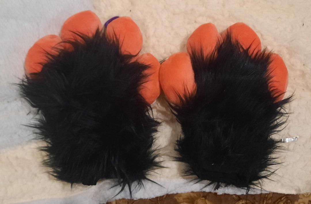Orange Furry Paws// Fursuit Paws// Lined Puffy Paws - Etsy