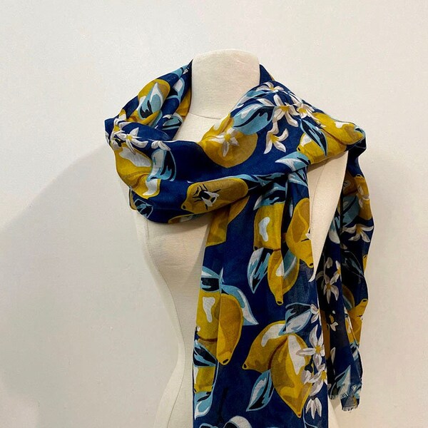 Blue Dress With Lemon Print - Etsy