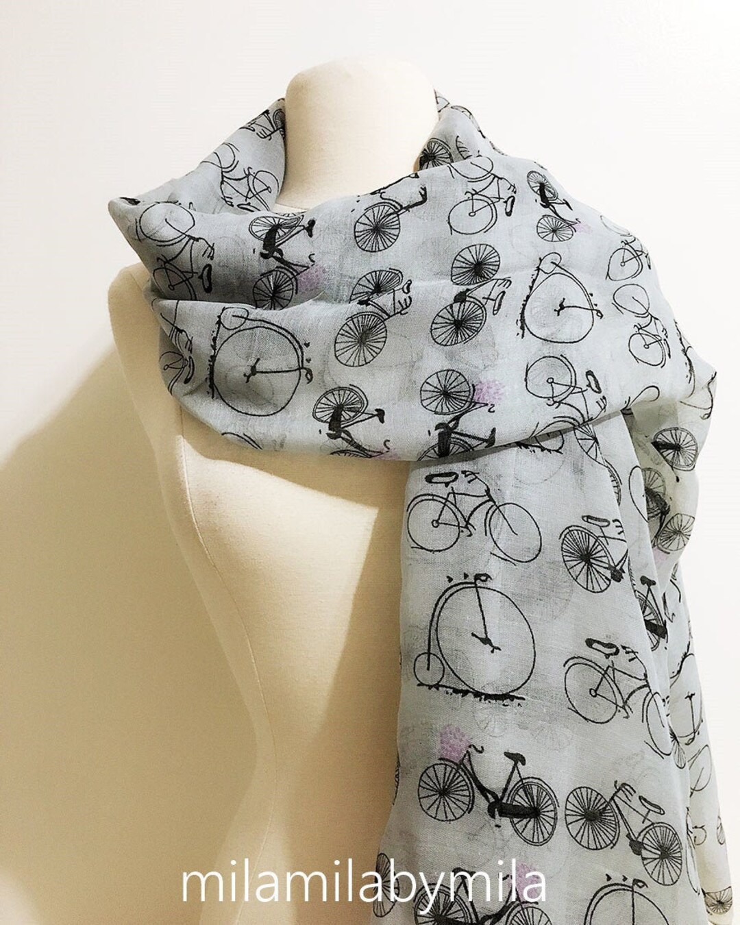 Bicycle Scarf Stylish Seasonal Scarf Bicycle Print Scarf - Etsy