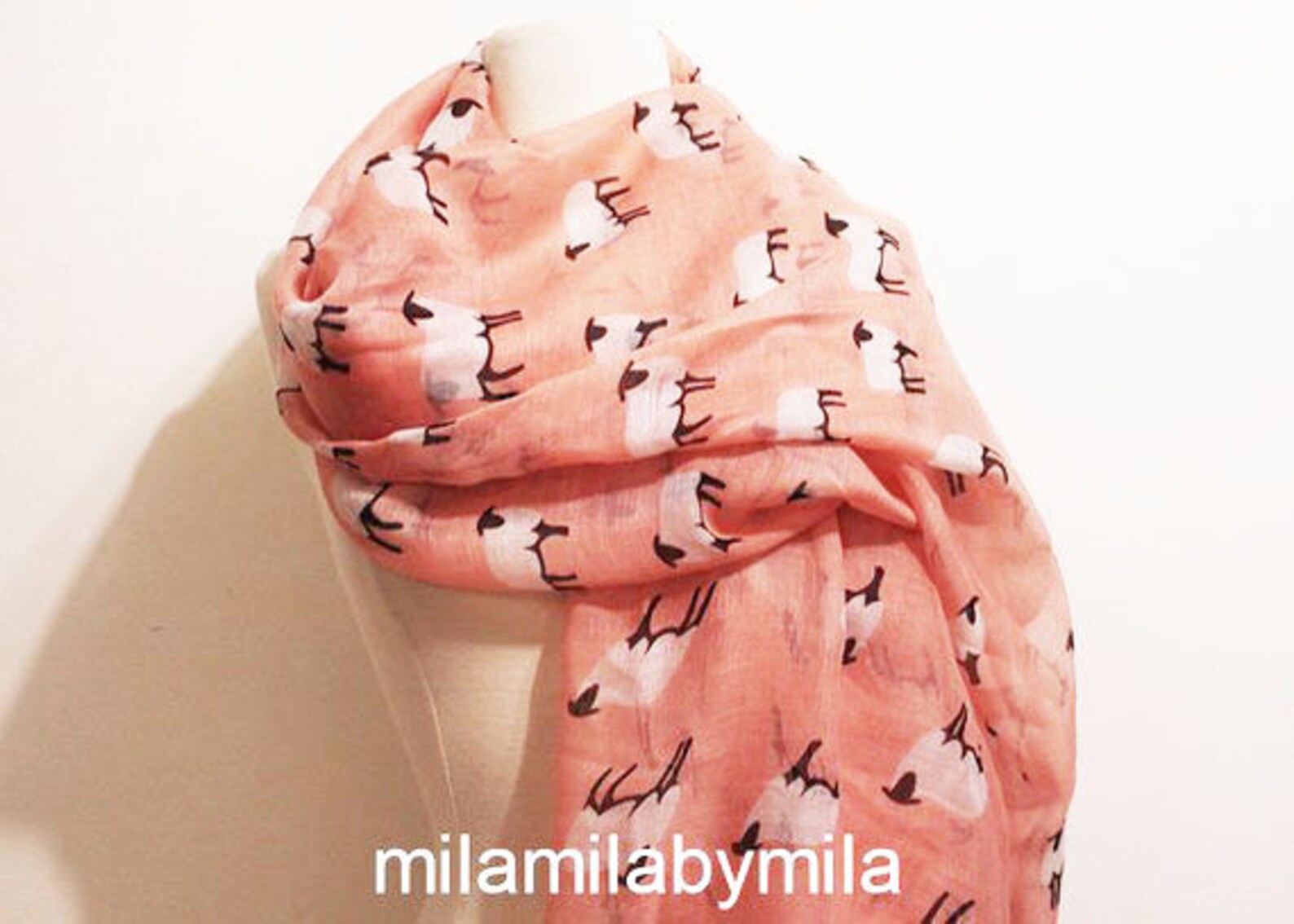 Sheep Scarf Farm Animal Scarf Navy Scarf Sheep Print Scarf - Etsy