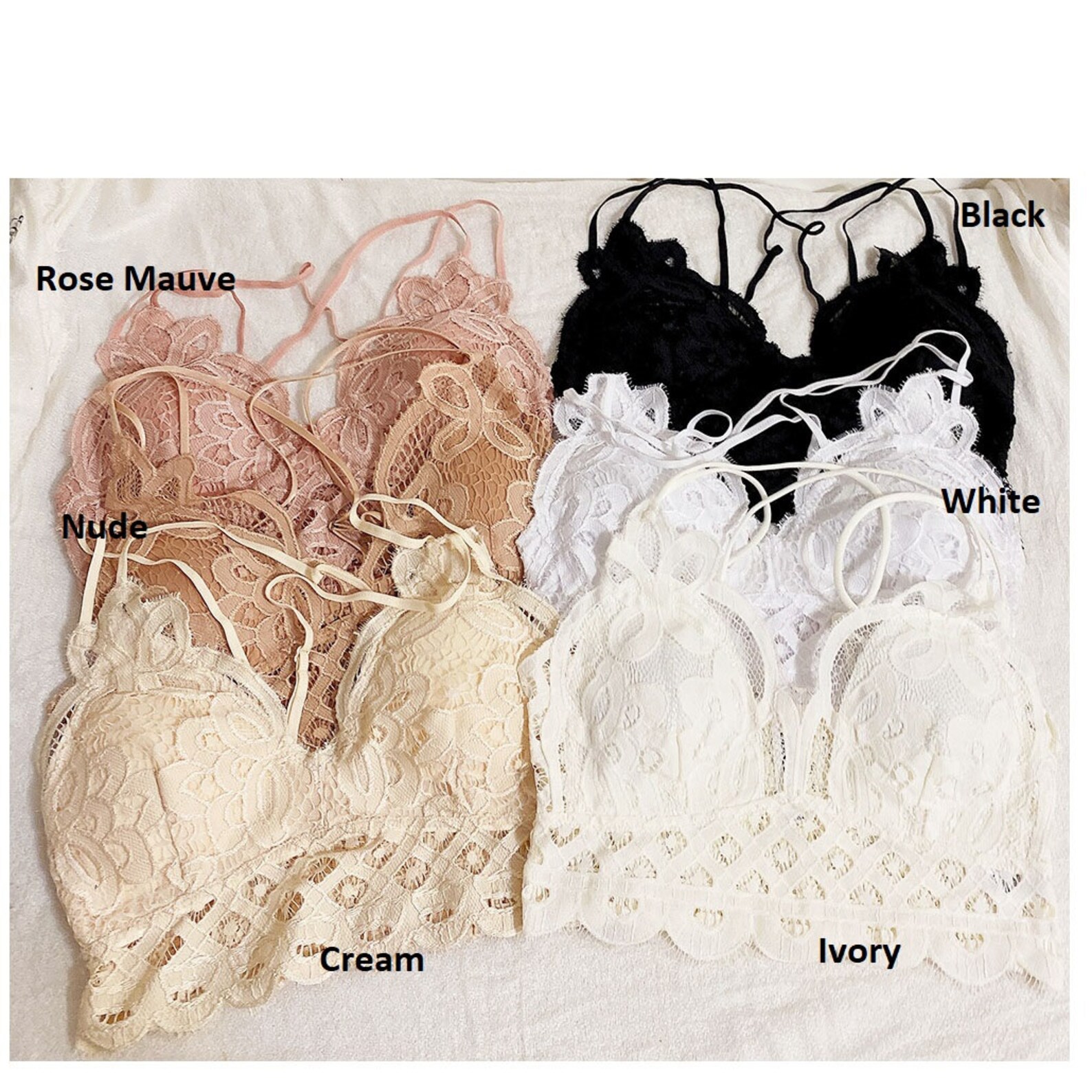 Fall Autumn Color Crochet Lace Bralettes Womens Seamless | Etsy