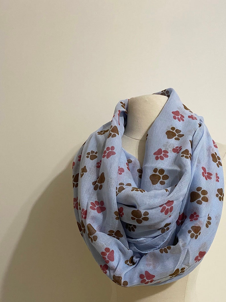 Dog Paw Scarf Dog Paw Infinity Scarf Gray Scarf Dog Paw | Etsy