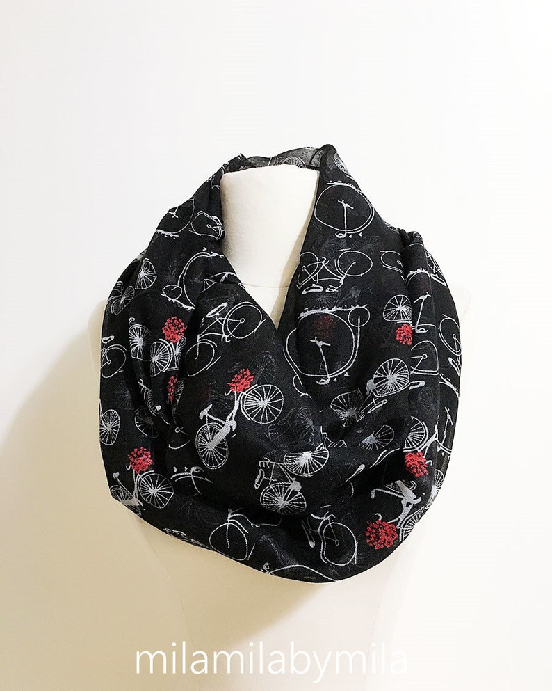 Bicycle Scarf Stylish Seasonal Scarf Bicycle Print Scarf | Etsy