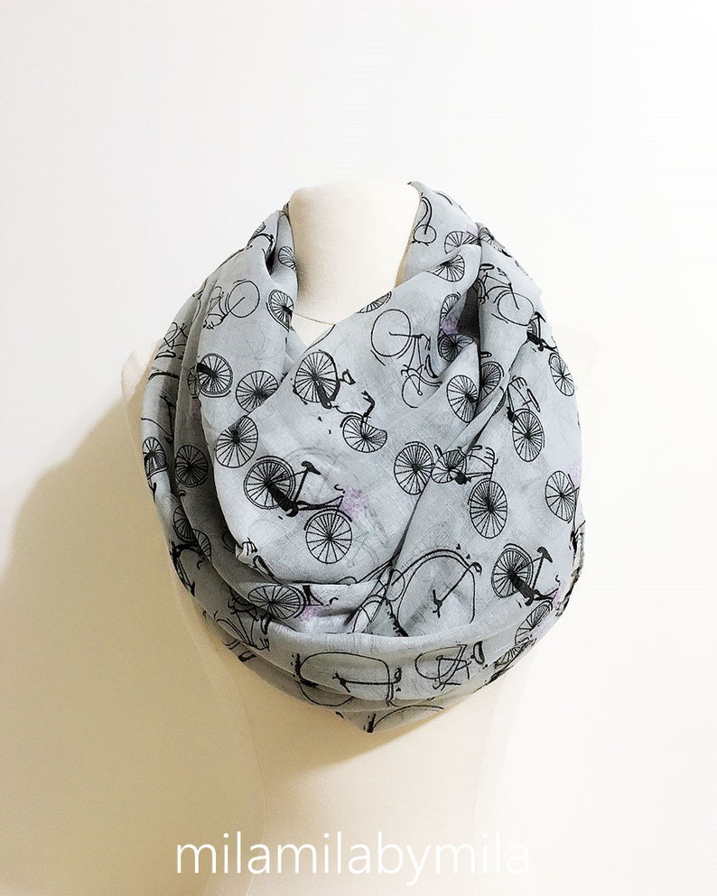 Bicycle Scarf Stylish Seasonal Scarf Bicycle Print Scarf | Etsy