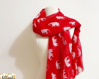 Elephant Print Scarf | Etsy