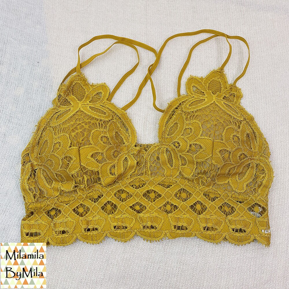 Fall Autumn Color Crochet Lace Bralettes Womens Seamless - Etsy