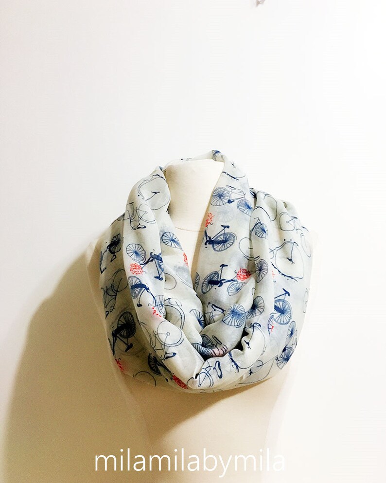 Bicycle Scarf Stylish Seasonal Scarf Bicycle Print Scarf | Etsy