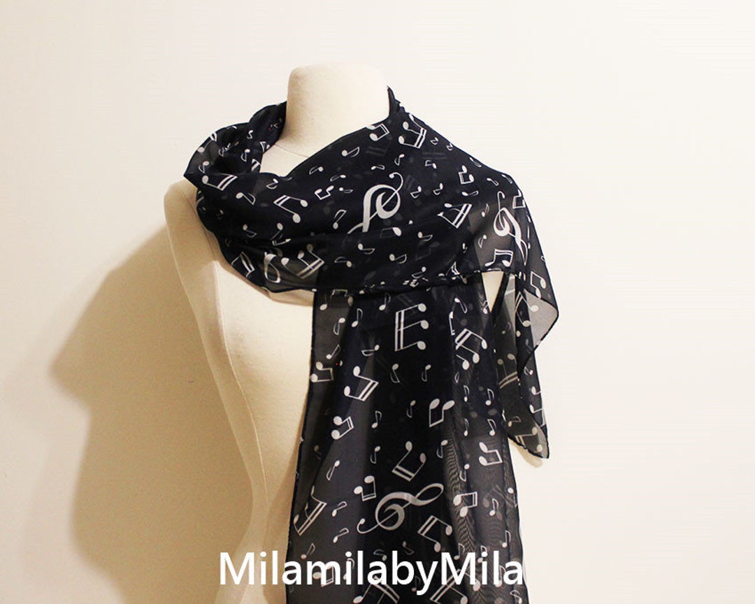 Piano Scarf, Music Sheet Scarf, Music Note Scarf, Music Teacher Gift ...