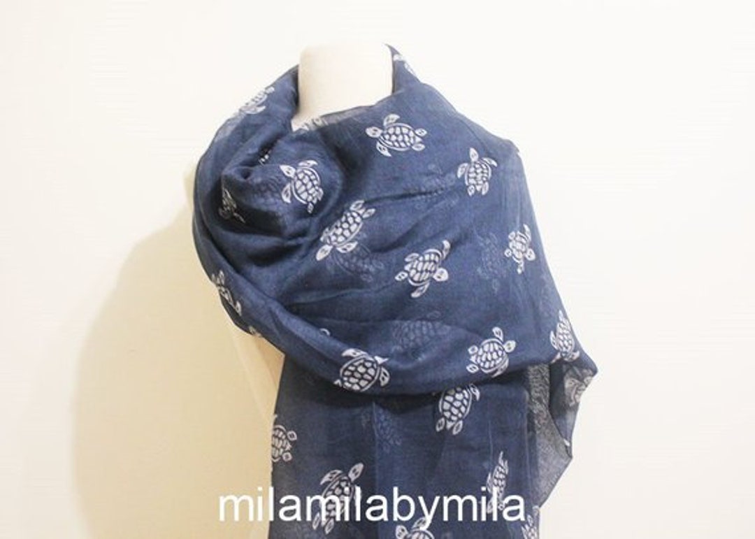 Sea Turtles Scarf, Turtle Scarf, Red Scarf, Animal Viscose Scarf, Sea ...