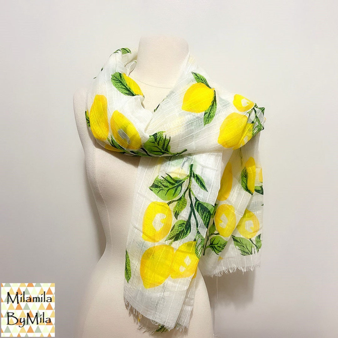 Lemon Scarf, Lemon Tree Scarf, Meyer Lemon, Wallpaper Decor, Summer ...