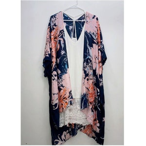 Rust Embroidered Kimono With Sleeves - Etsy