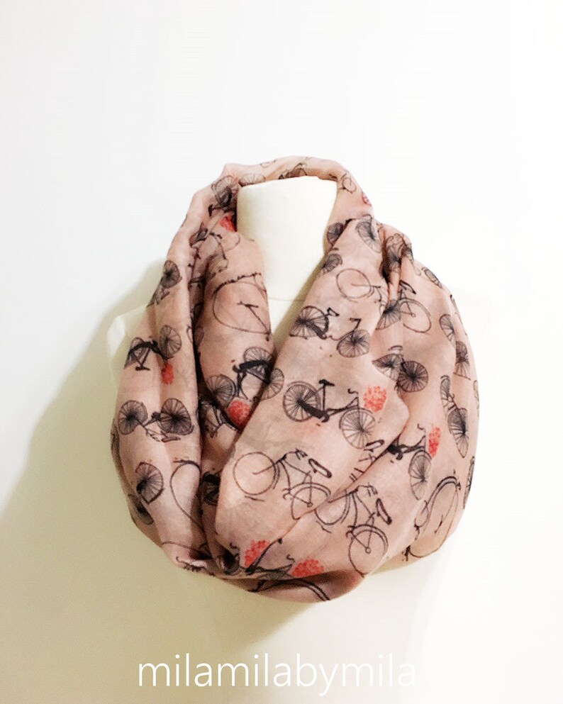 Bicycle Scarf Stylish Seasonal Scarf Bicycle Print Scarf | Etsy