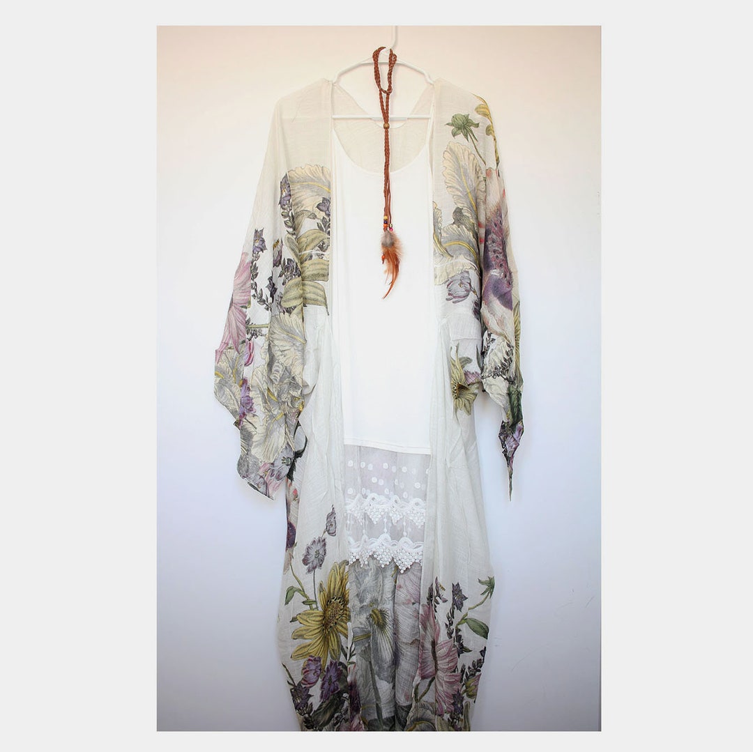 Maxi Floral Kimono Duster - Etsy