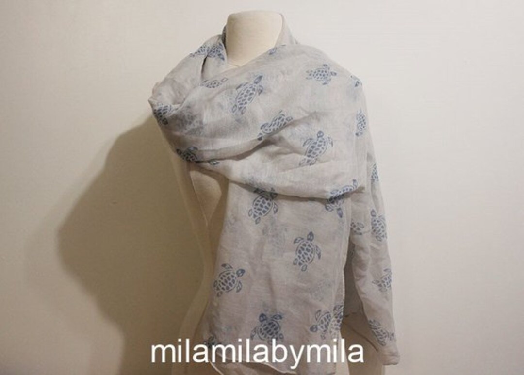 Sea Turtles Scarf, Turtle Scarf, Red Scarf, Animal Viscose Scarf, Sea ...