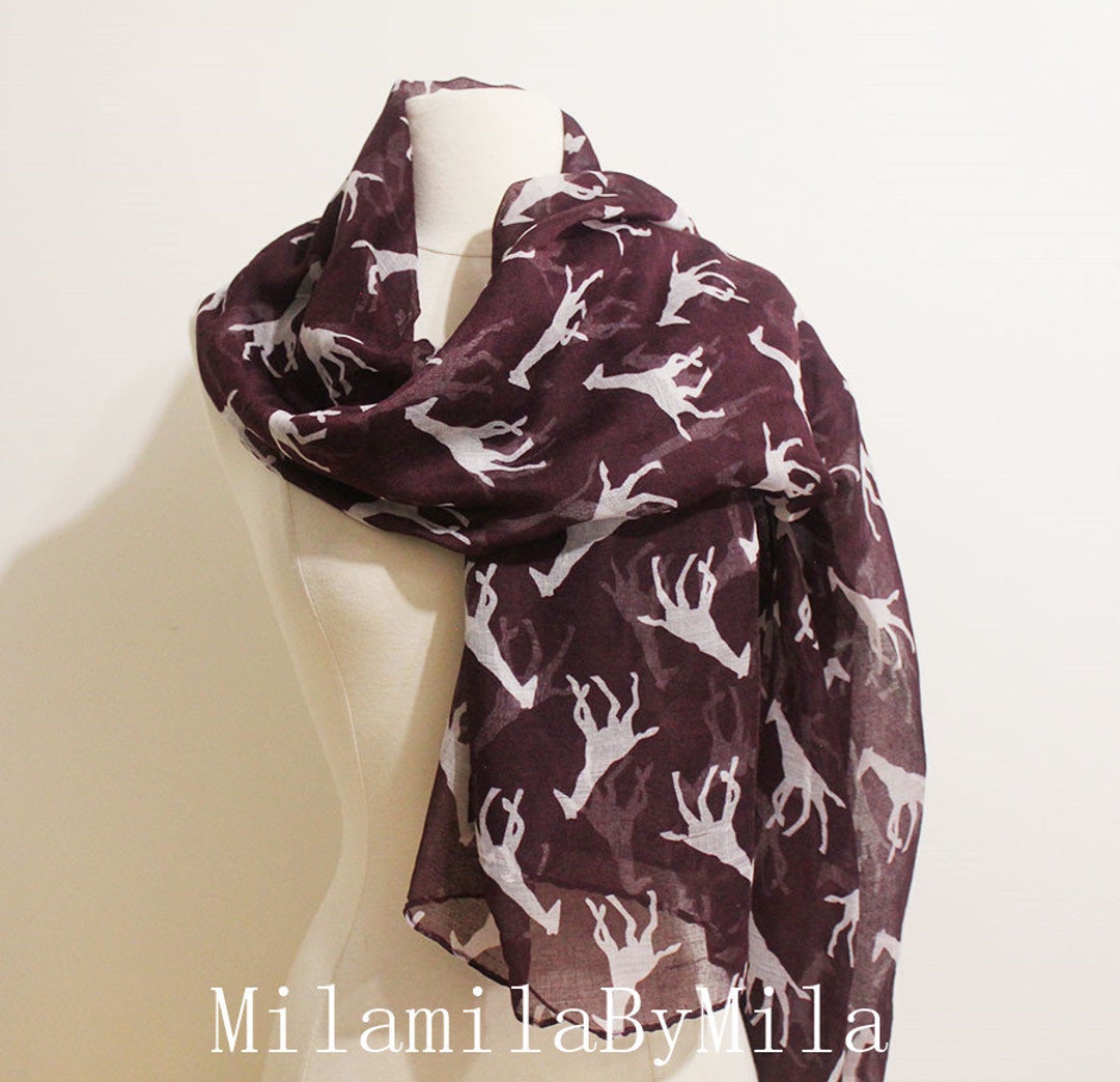 Purple Giraffe Scarf, Spring Summer Scarf, Autumn Scarf, Gifts for Her ...