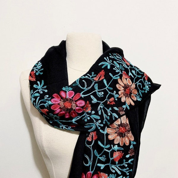 Embroidery Scarf - Etsy