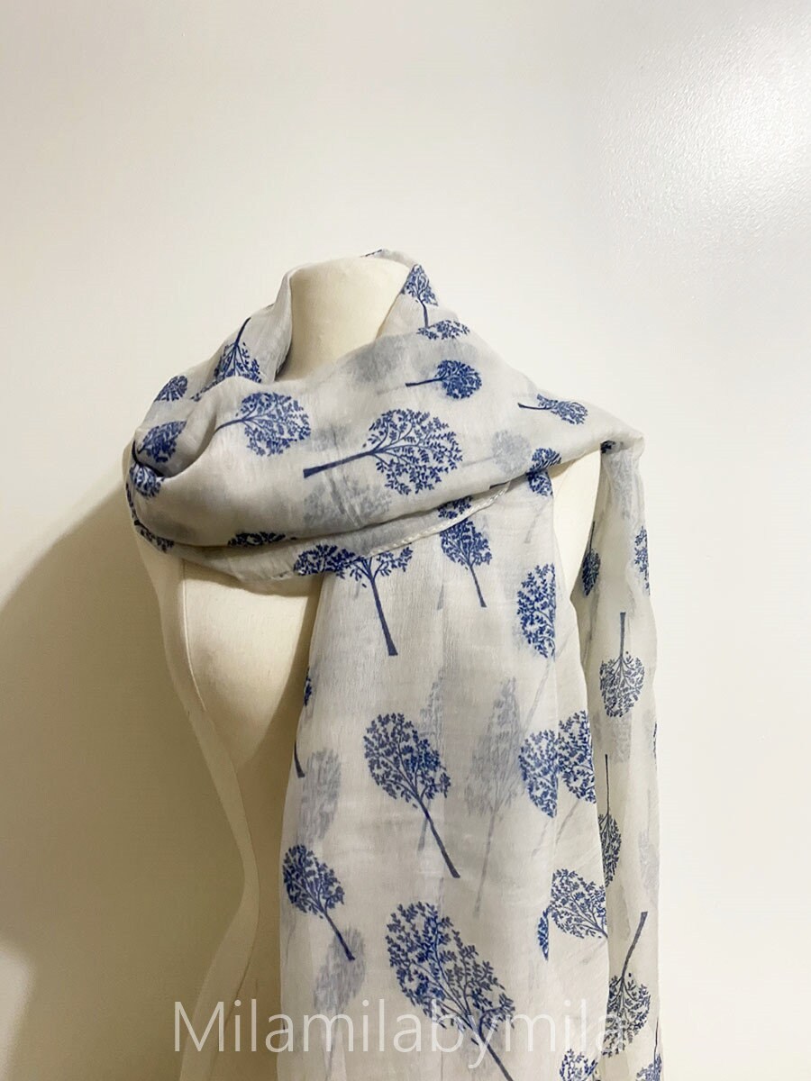Life of Tree Scarf Mulberry Tree Scarf Floral Scarf Tree - Etsy