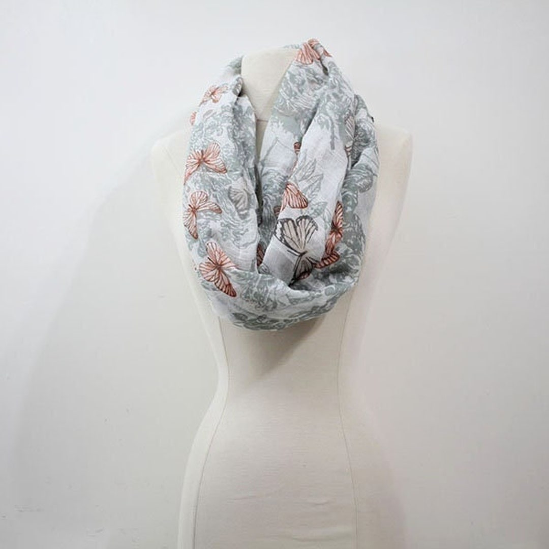 Butterfly Women's Infinity Scarves Lady Light Soft Fashion Solid Scarf ...