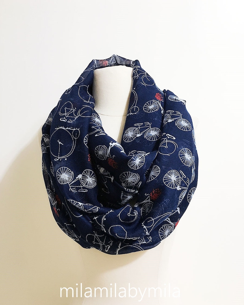 Bicycle Scarf Stylish Seasonal Scarf Bicycle Print Scarf | Etsy