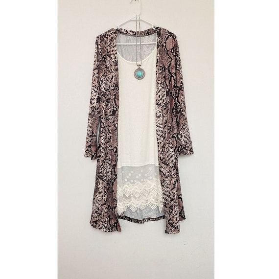 Snake Print Kimono Cardigan - Etsy