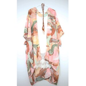 Rust Embroidered Kimono With Sleeves - Etsy