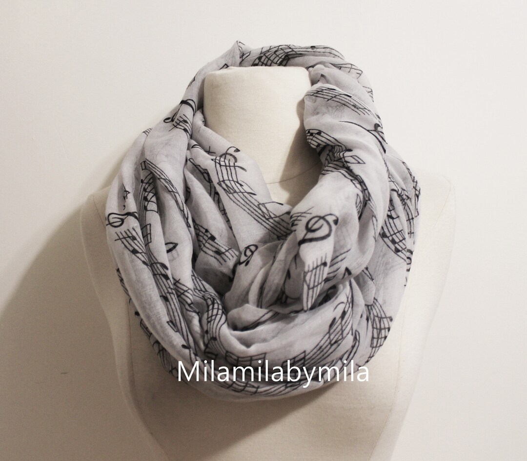 Music Infinity Scarf, Piano Infinity Scarf, Music Sheet Scarf, Music ...