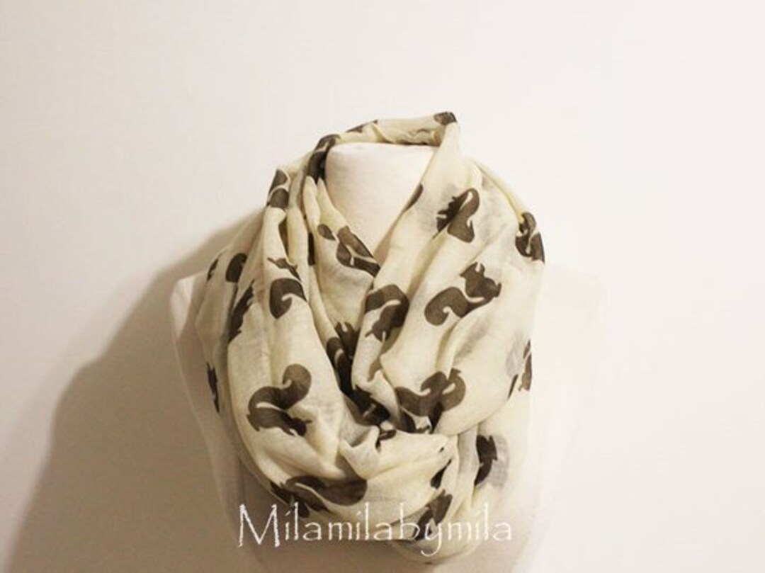 Beige Squirrel Scarf,autumn Scarf,ladies Women Scarves,wrap Cover Up ...
